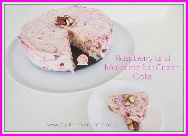 Raspberry and Malteser Ice Cream Cake - Stay at Home Mum