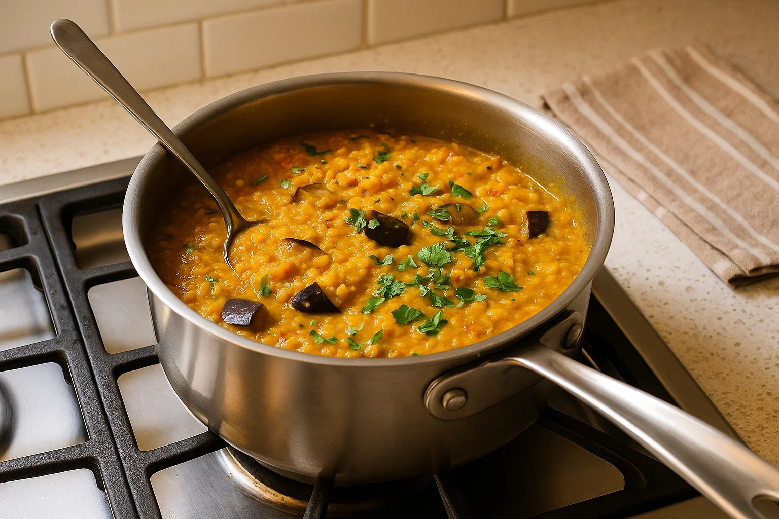 Egg and Eggplant Dhal - Stay at Home Mum