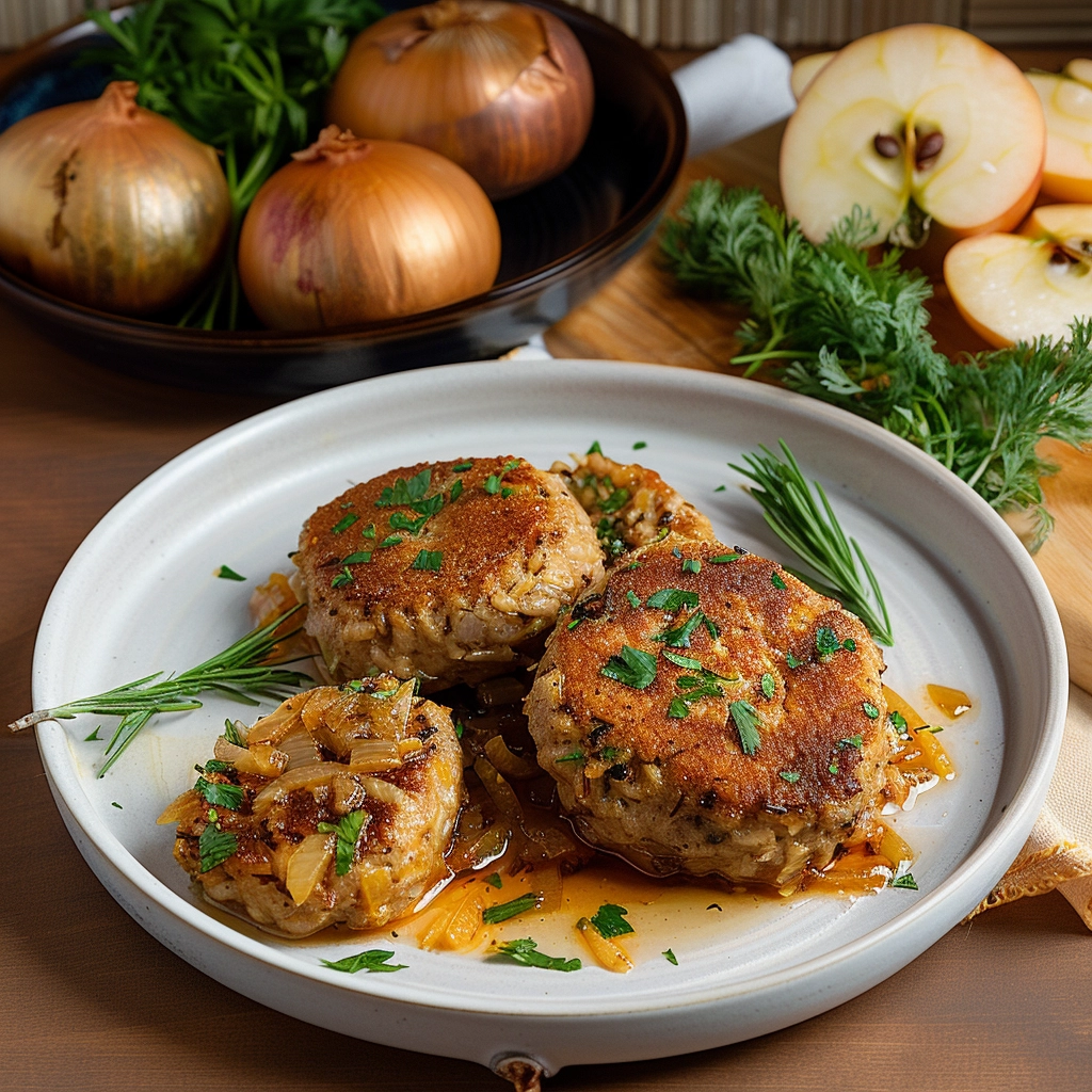Pork, Apple and Caramelised Onion Rissoles - Stay at Home Mum